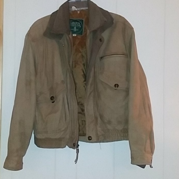 Green Fields | Jackets & Coats | Mens Small Green Fields Leather Bomber ...